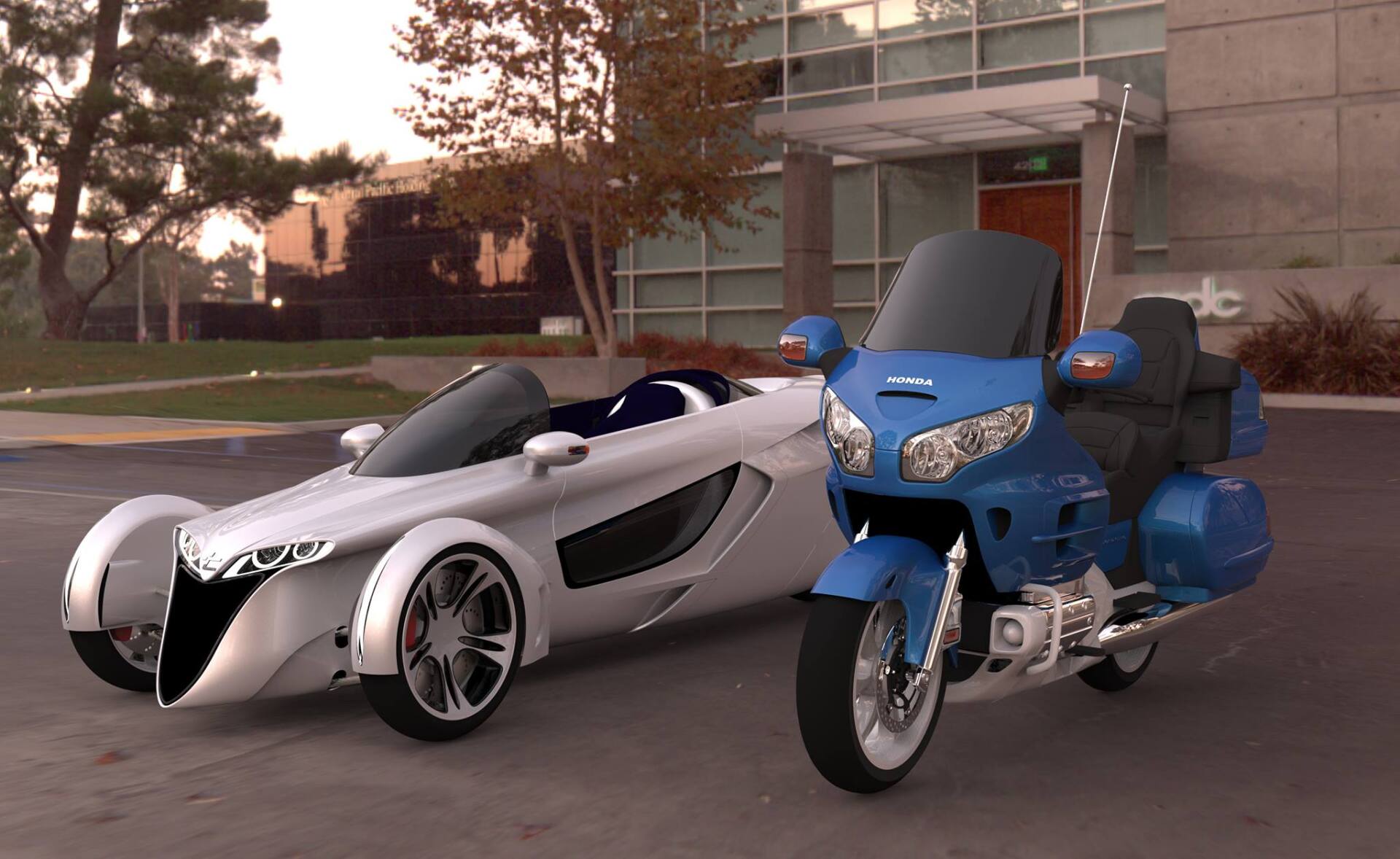 The TerraCraft: A convertible, tilting 3-wheeler with a unique steering system