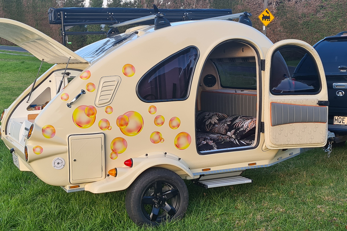 Bubble teardrop is an effervescent camper with Swiss Army-grade galley