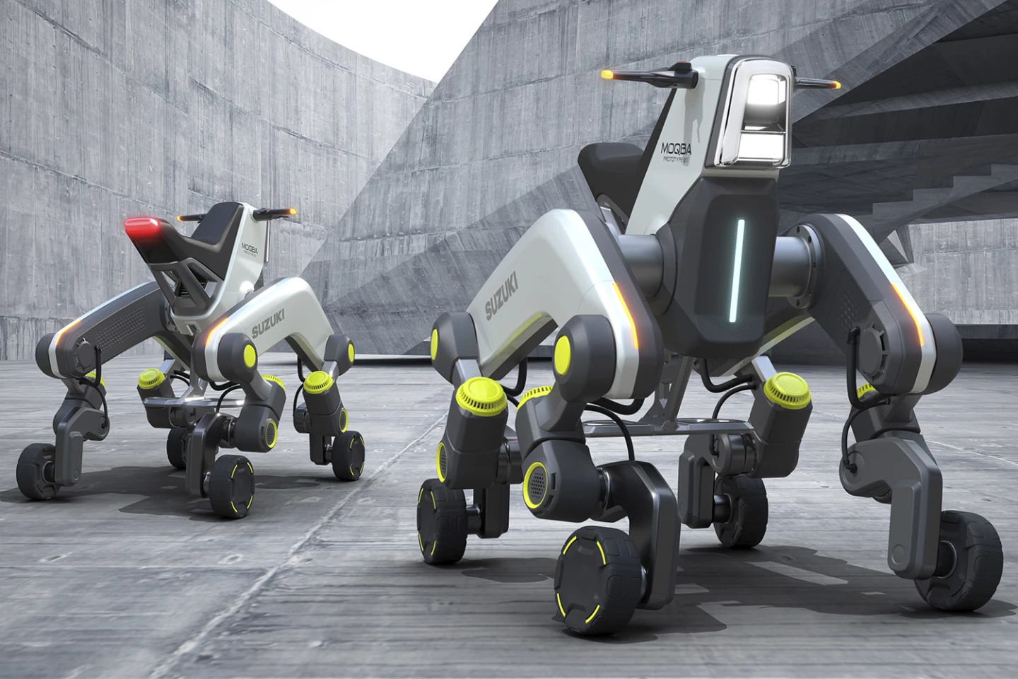 Suzuki unveils bizarre 4-legged, stair-climbing motorcycle