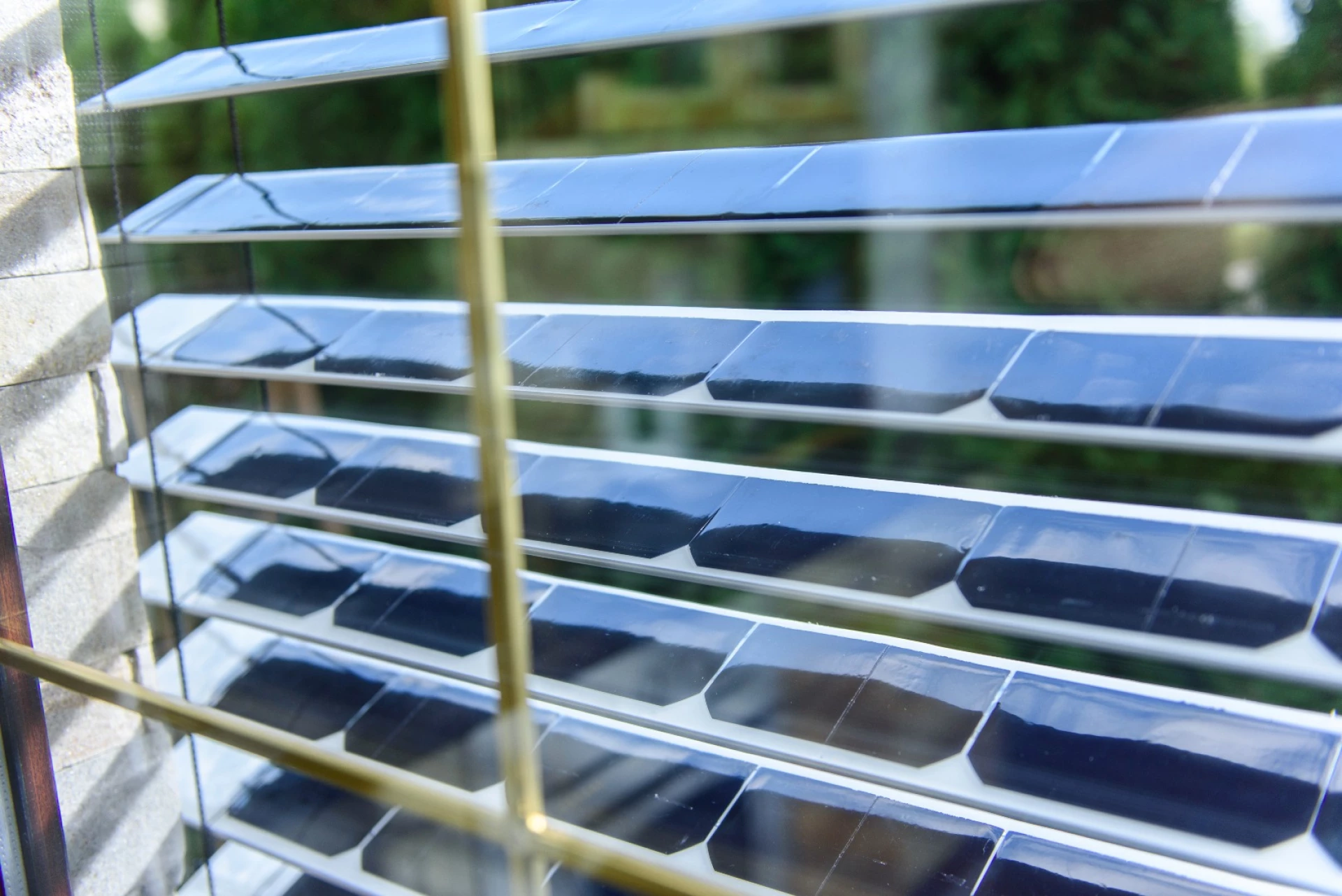 Solar window blinds both block and harvest sunlight