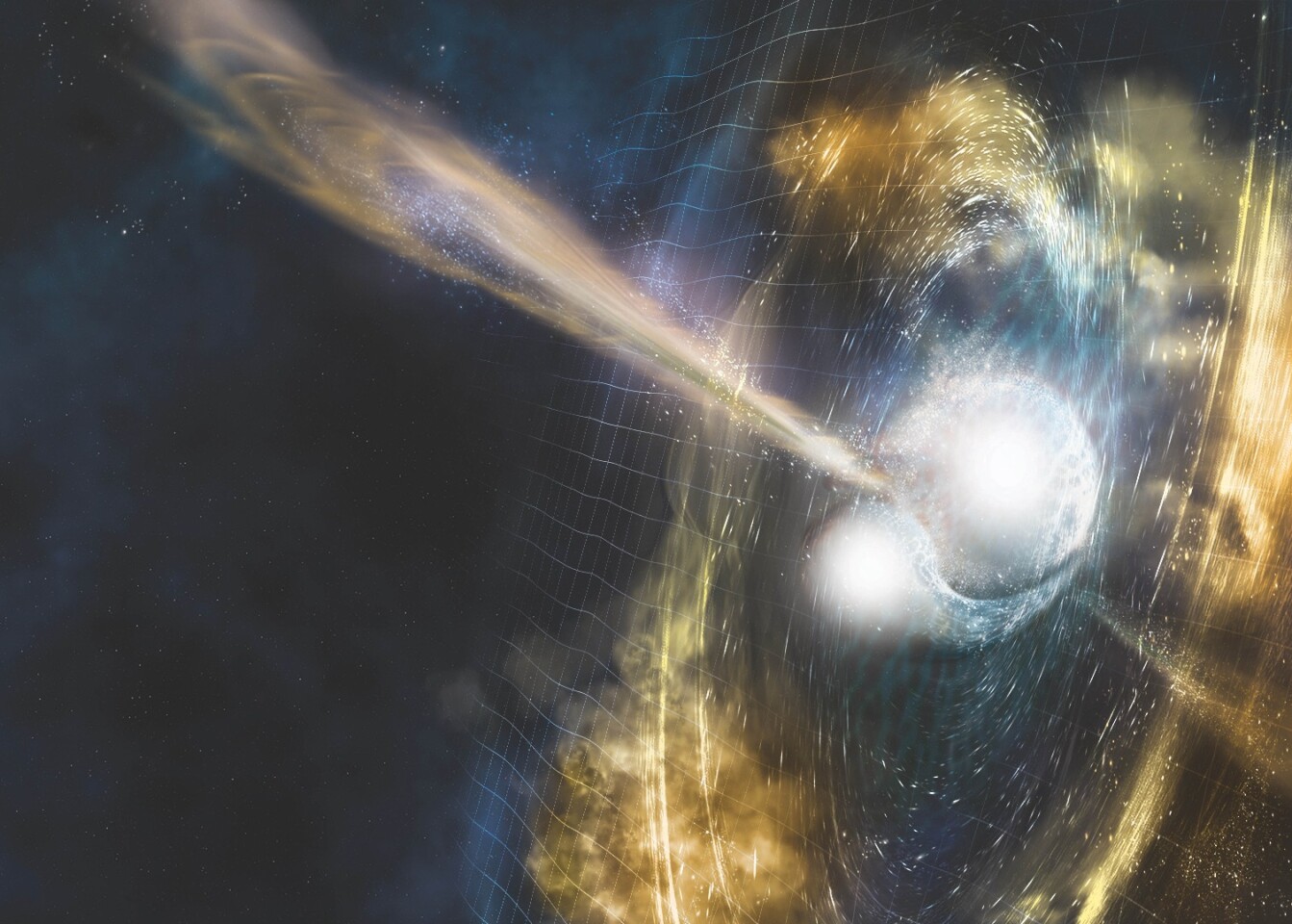 Neutron star smashup produces gravitational waves and light in unprecedented stellar show