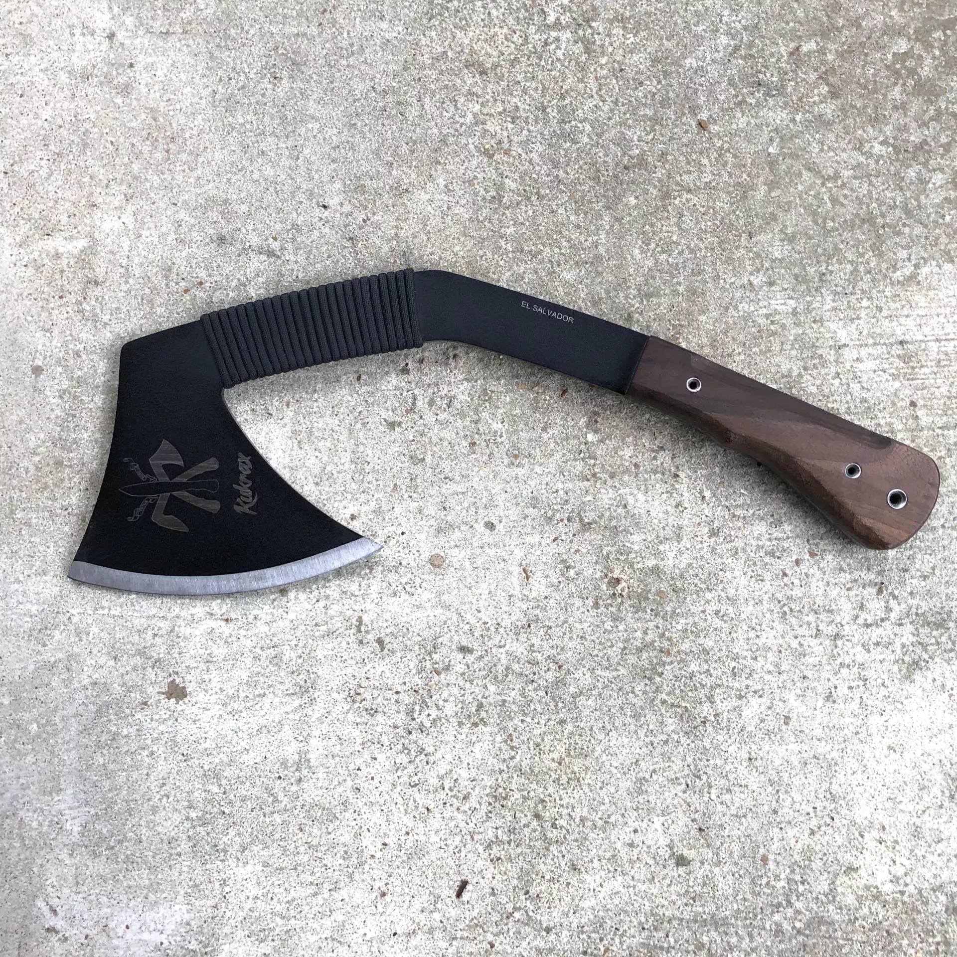 Kukrax survival axe takes a tactical tomahawk and makes it curvy