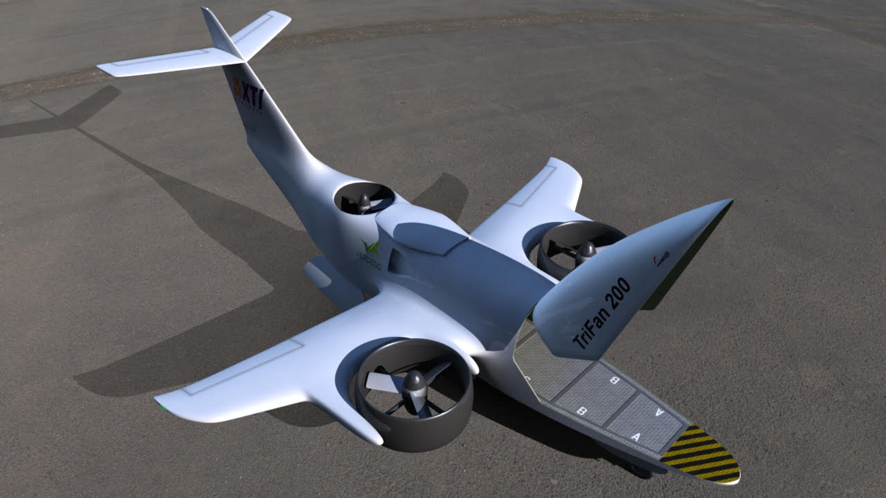 XTI reconfigures its TriFan eVTOL as a diesel-hybrid cargo drone