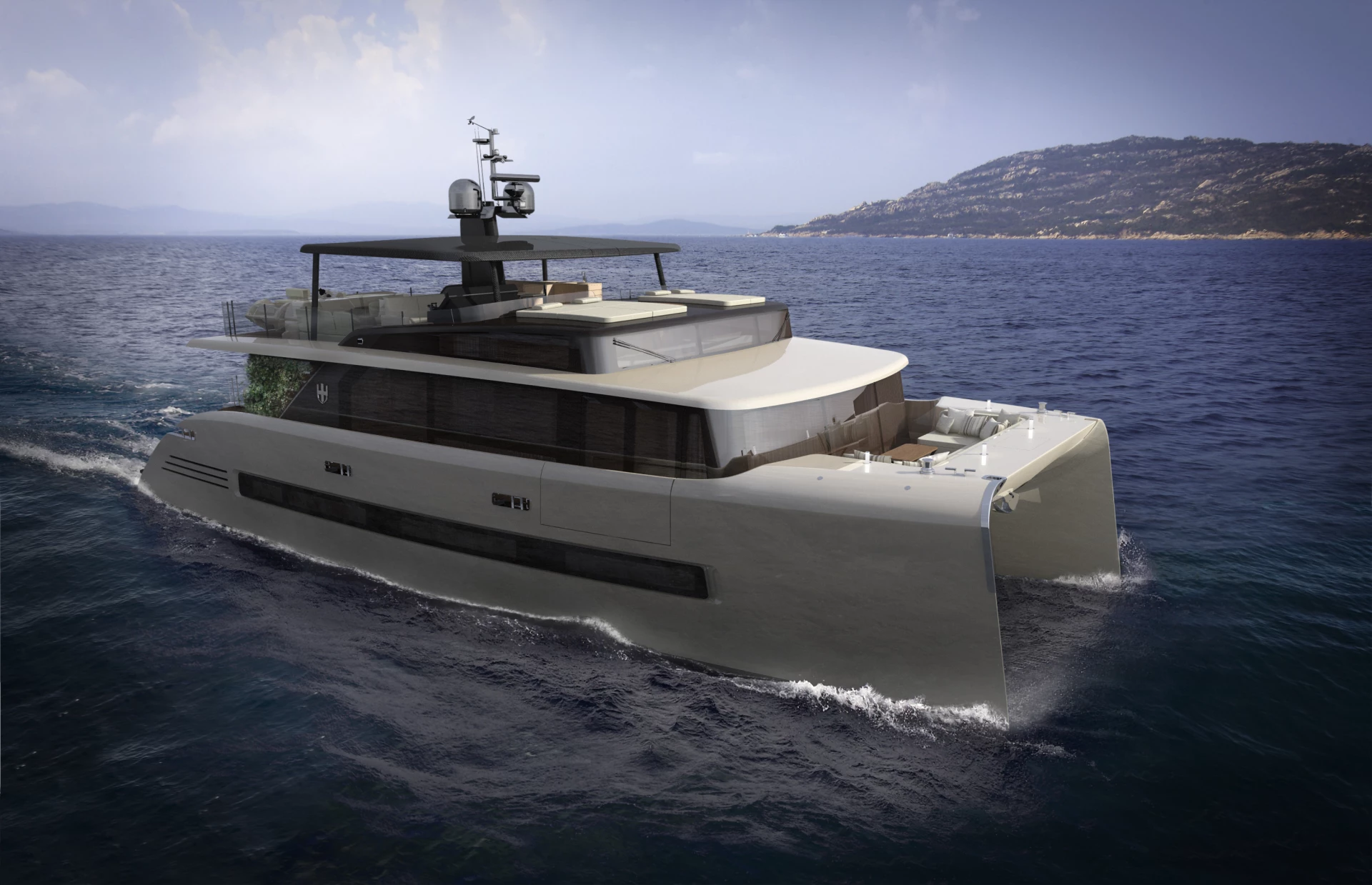 Luxury catamaran concept features glass-bottom master bedroom