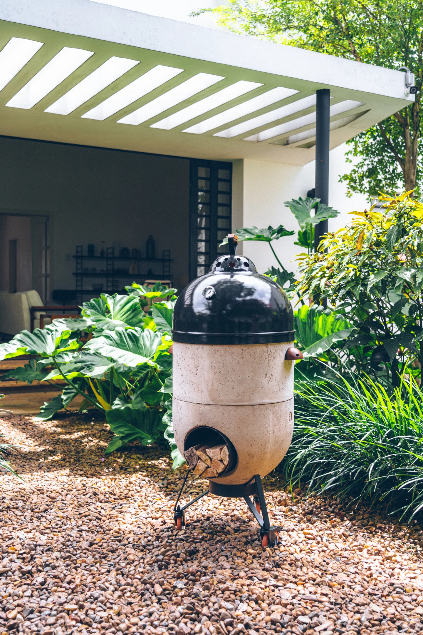 Rocket stove can be used as a barbecue, pizza oven or fire pit