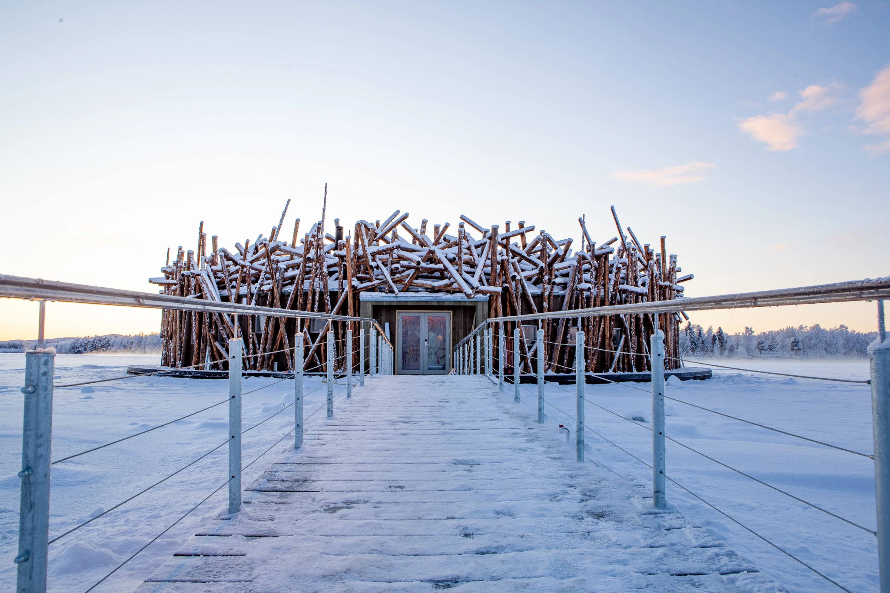 Swedish floating hotel lets hardy visitors take a chilly dip