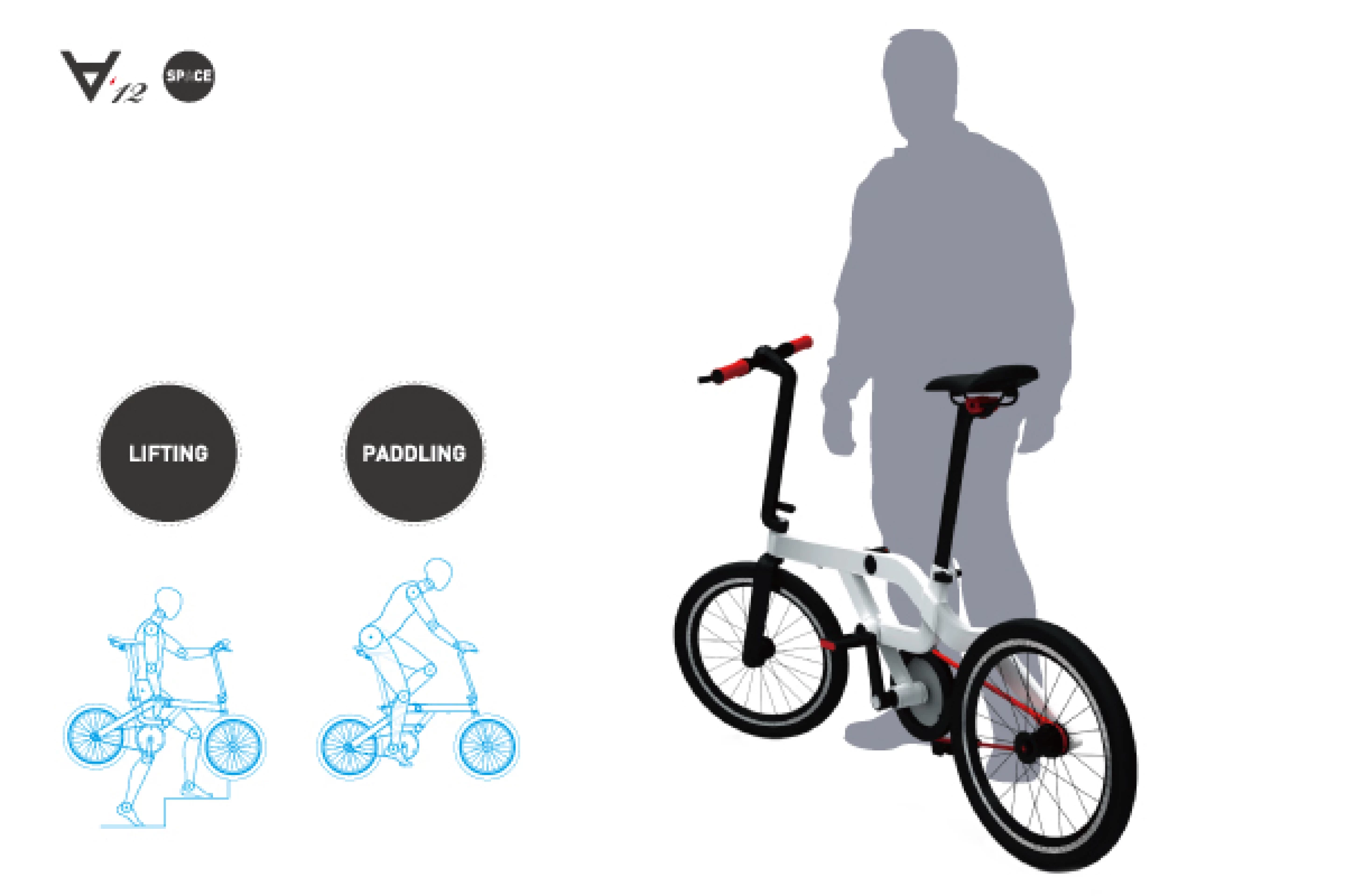 SPACE folding bike unfolds with a touch