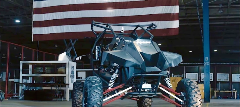 SkyRunner MK 3.2 flying buggy launches in the sky and dirt