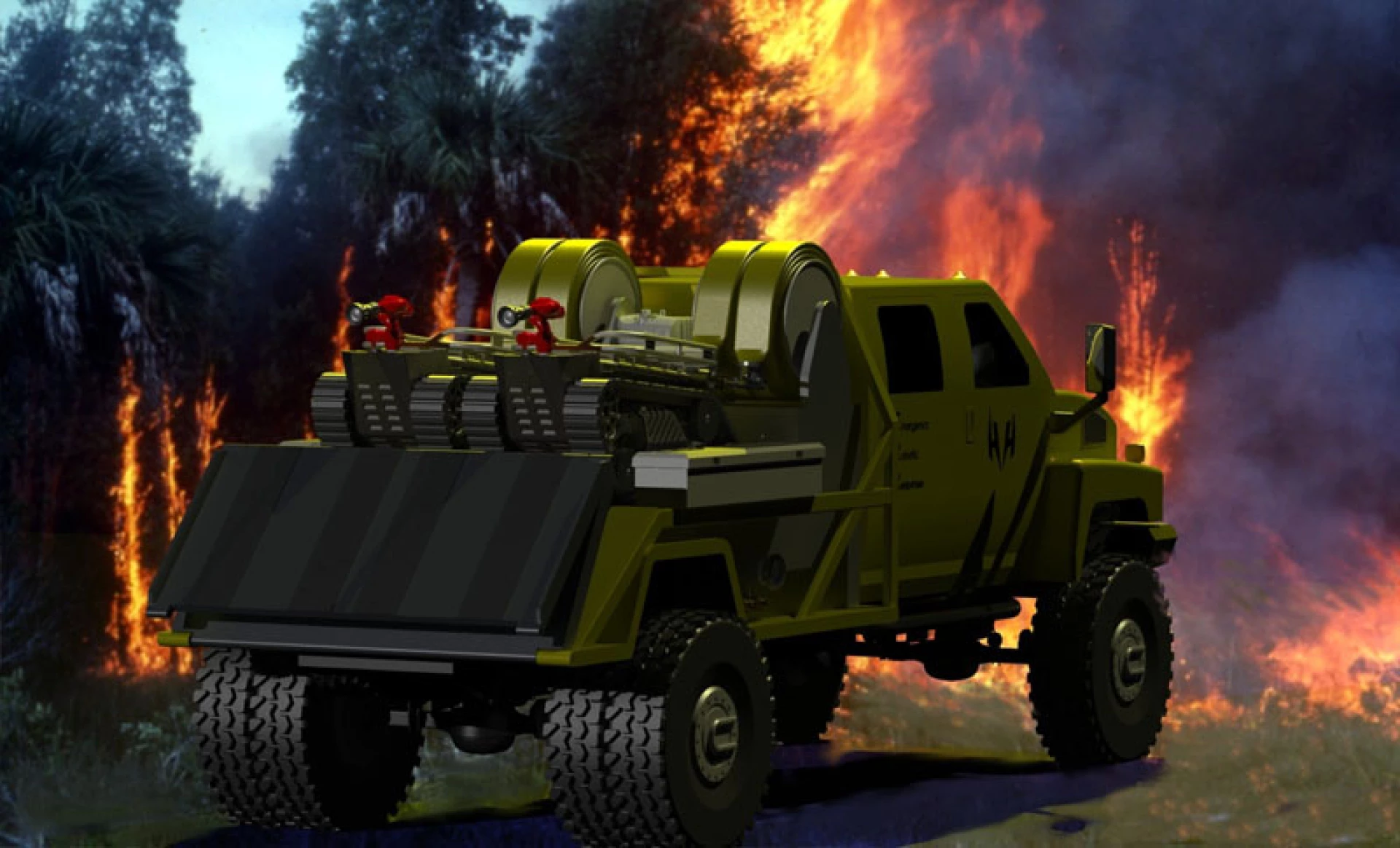 Thermite fire-fighting robot removes firefighters from harm's way