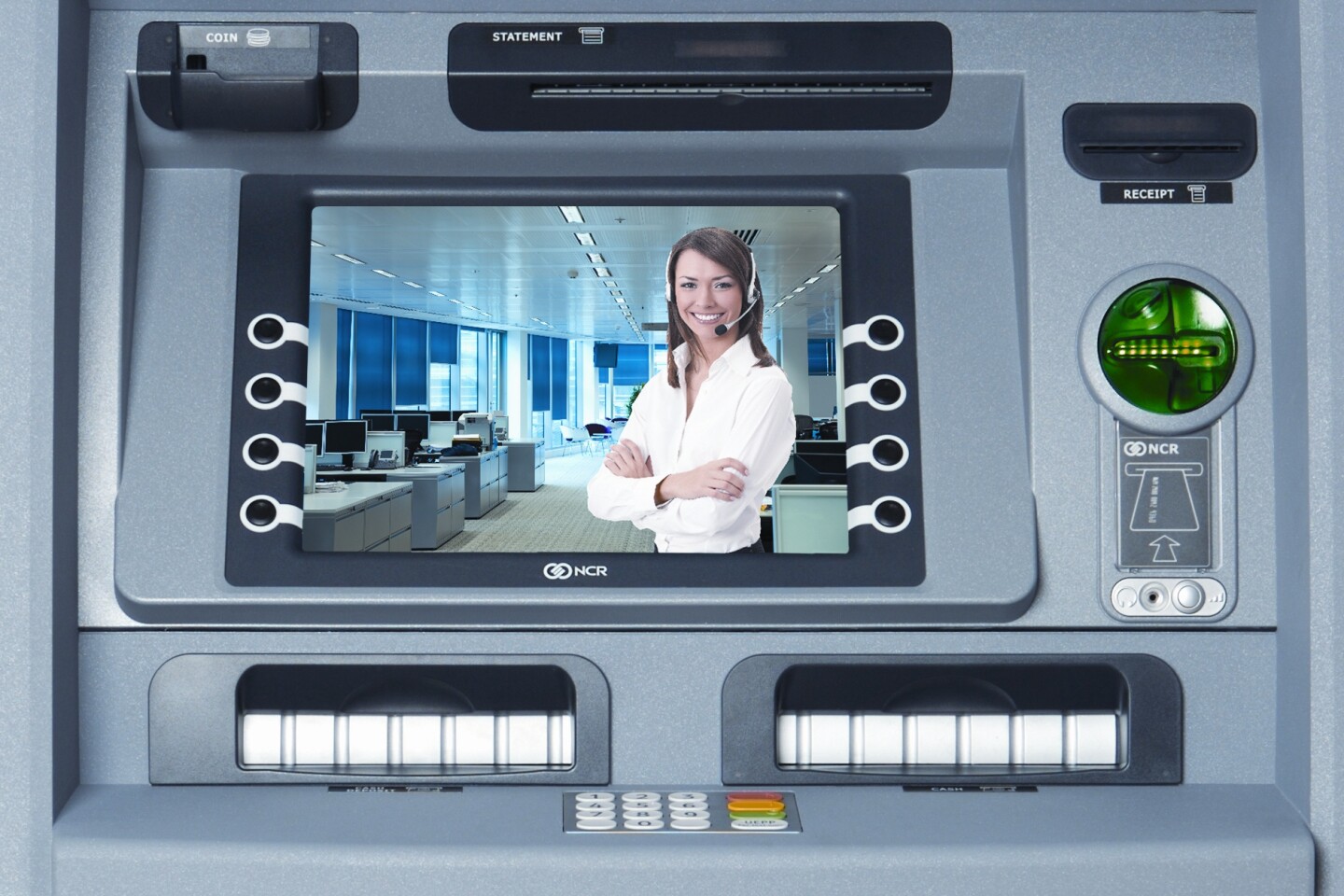New ATM with integrated video conferencing lets customers talk live with a remote teller