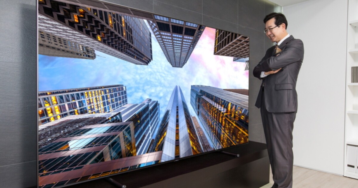largest flat screen tv size