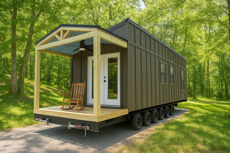 Spacious 34 ft tiny house with semi-outdoor living