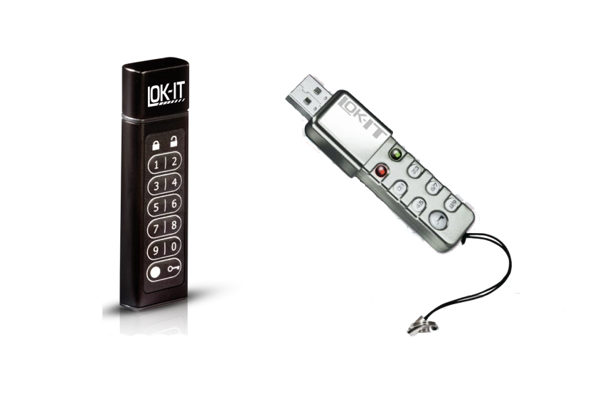 LOK-IT USB memory with PIN entry hardware authentication
