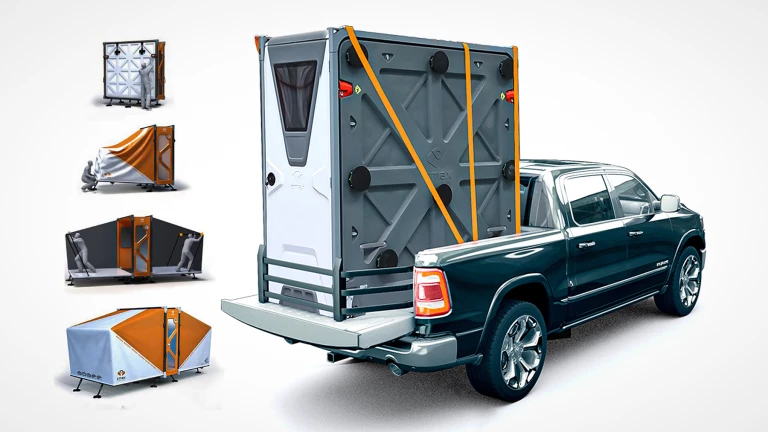 $8,000 lockable building-in-a-box assembles in 11 minutes, sleeps 8