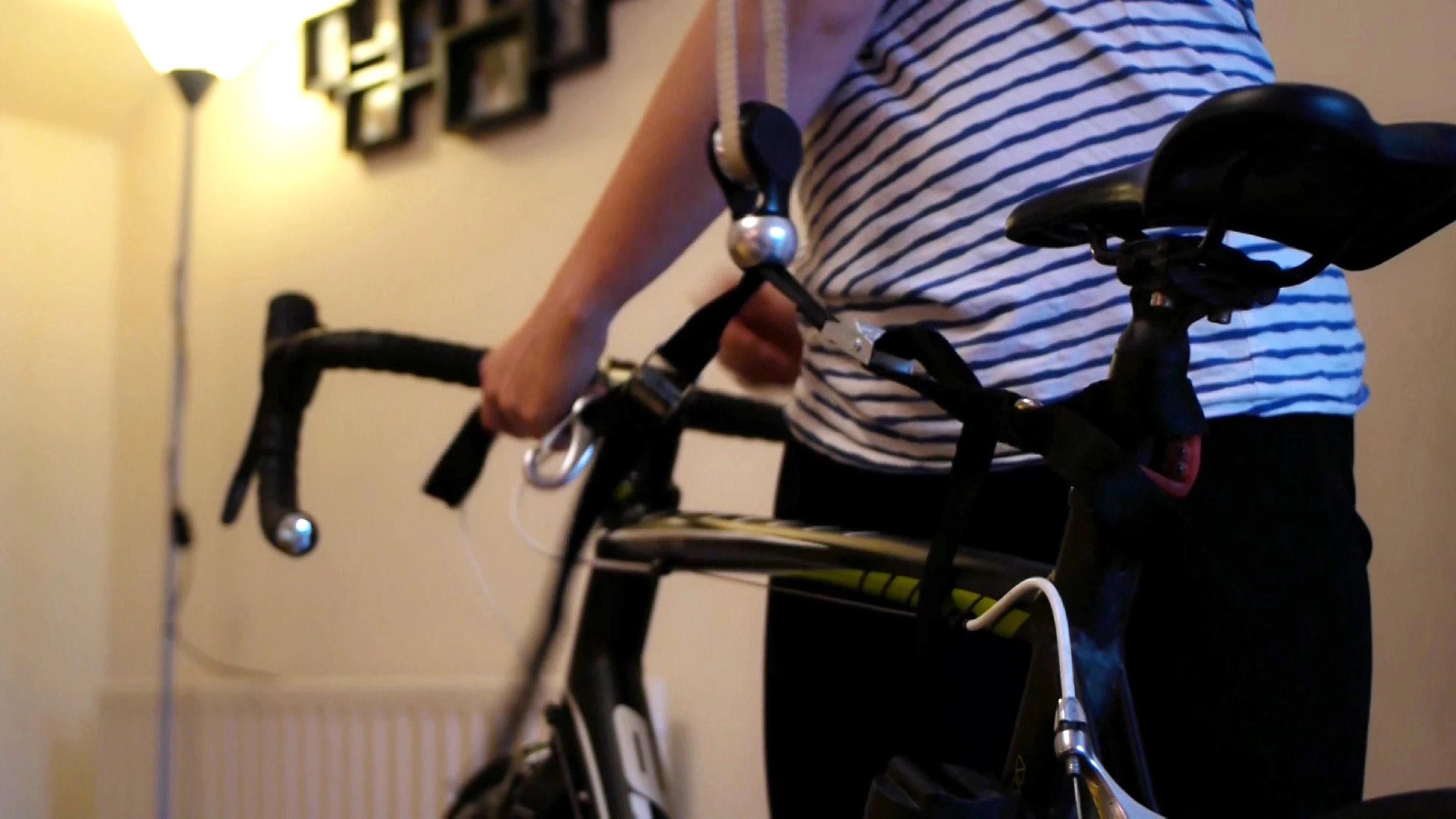 Stowaway storage system is designed for people who look up to their bikes