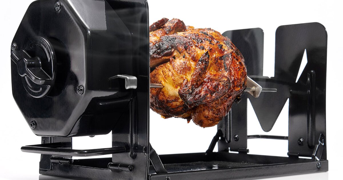 Turn out mouth-watering meals with this self-rotating rotisserie