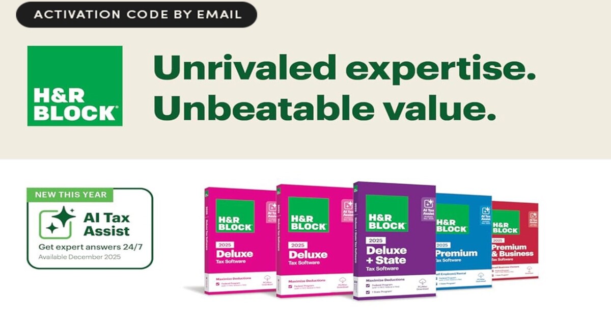 Max out your tax refund with H&R Block Deluxe Tax Software for $10 off