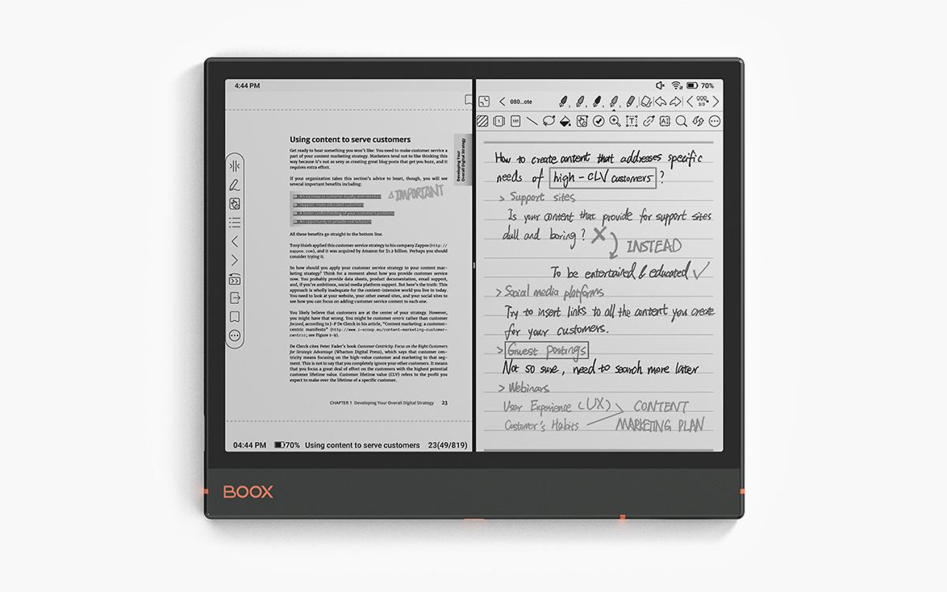 Onyx offers note-takers a cheaper monochrome ePaper tablet option