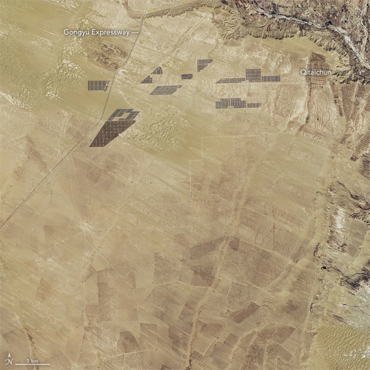 NASA snaps pics of the world's largest solar farm from space