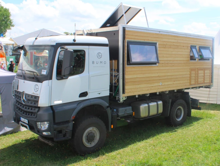 All-terrain natural wood cabin expedition vehicle explores the spaces ...