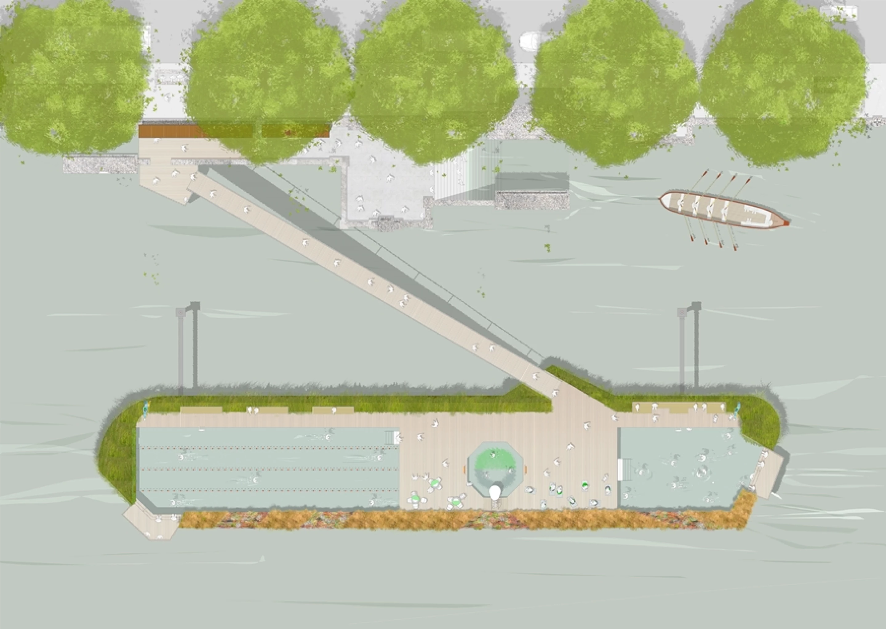 Updated designs for open-air swimming pools in the River Thames