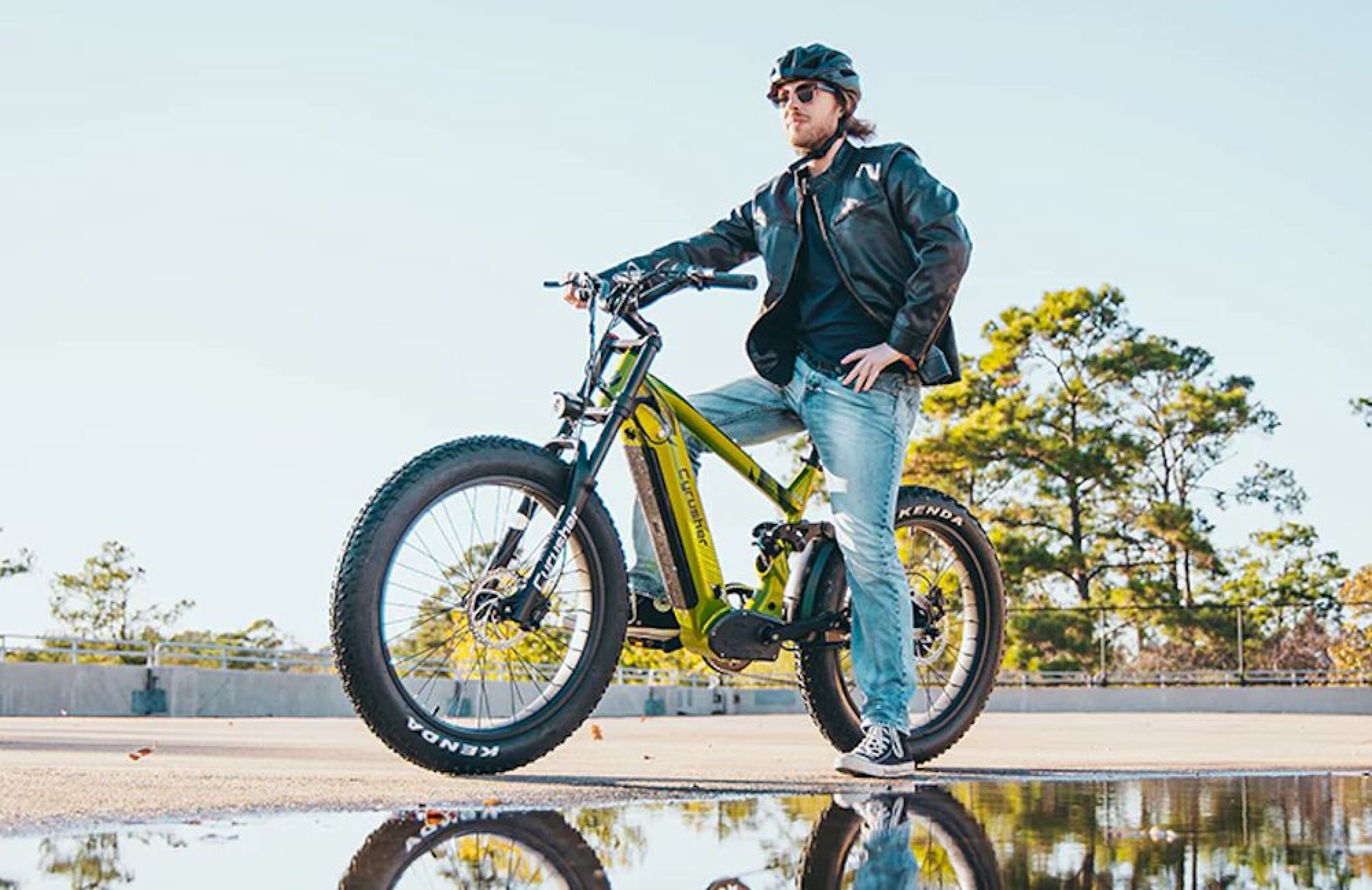 Full-suspension fat-tire ebike built for city streets and dusty trails