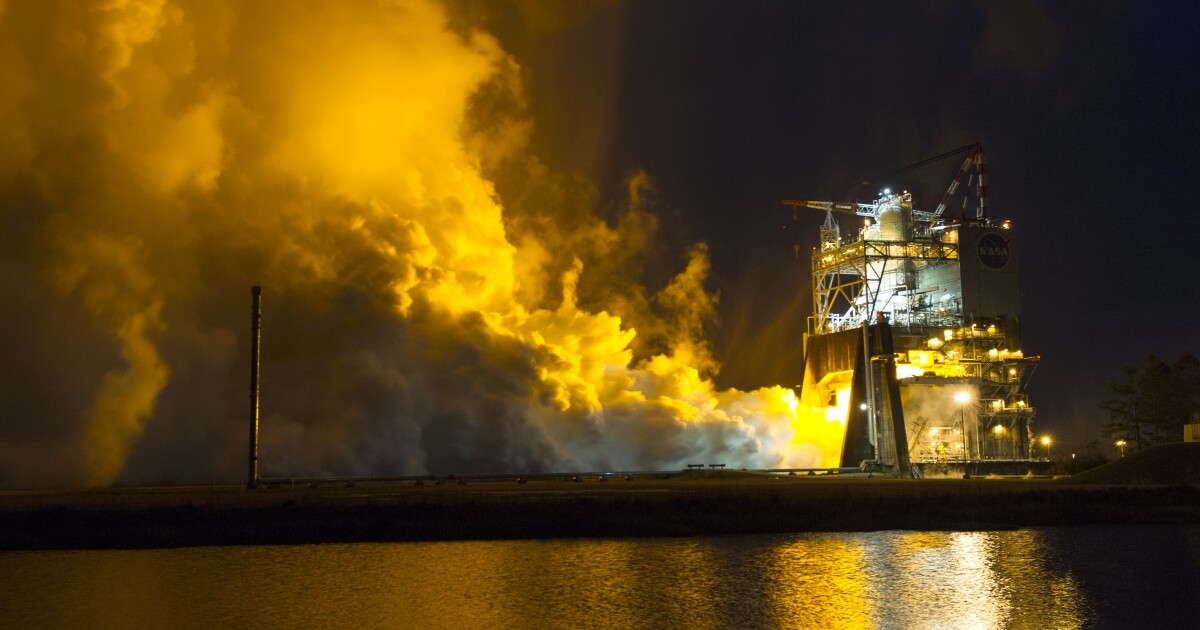NASA test fires SLS engine