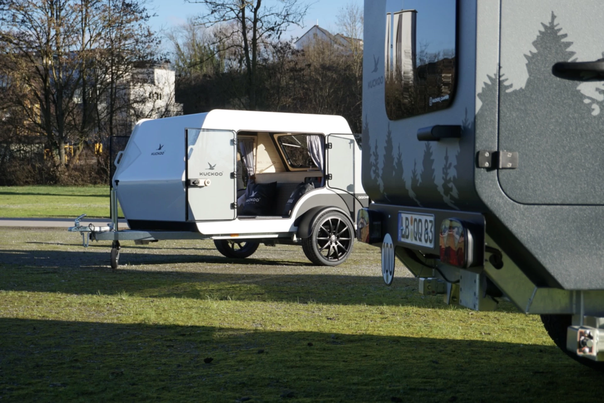 Kuckoo tiny camping trailer blows open big panorama with glass doors