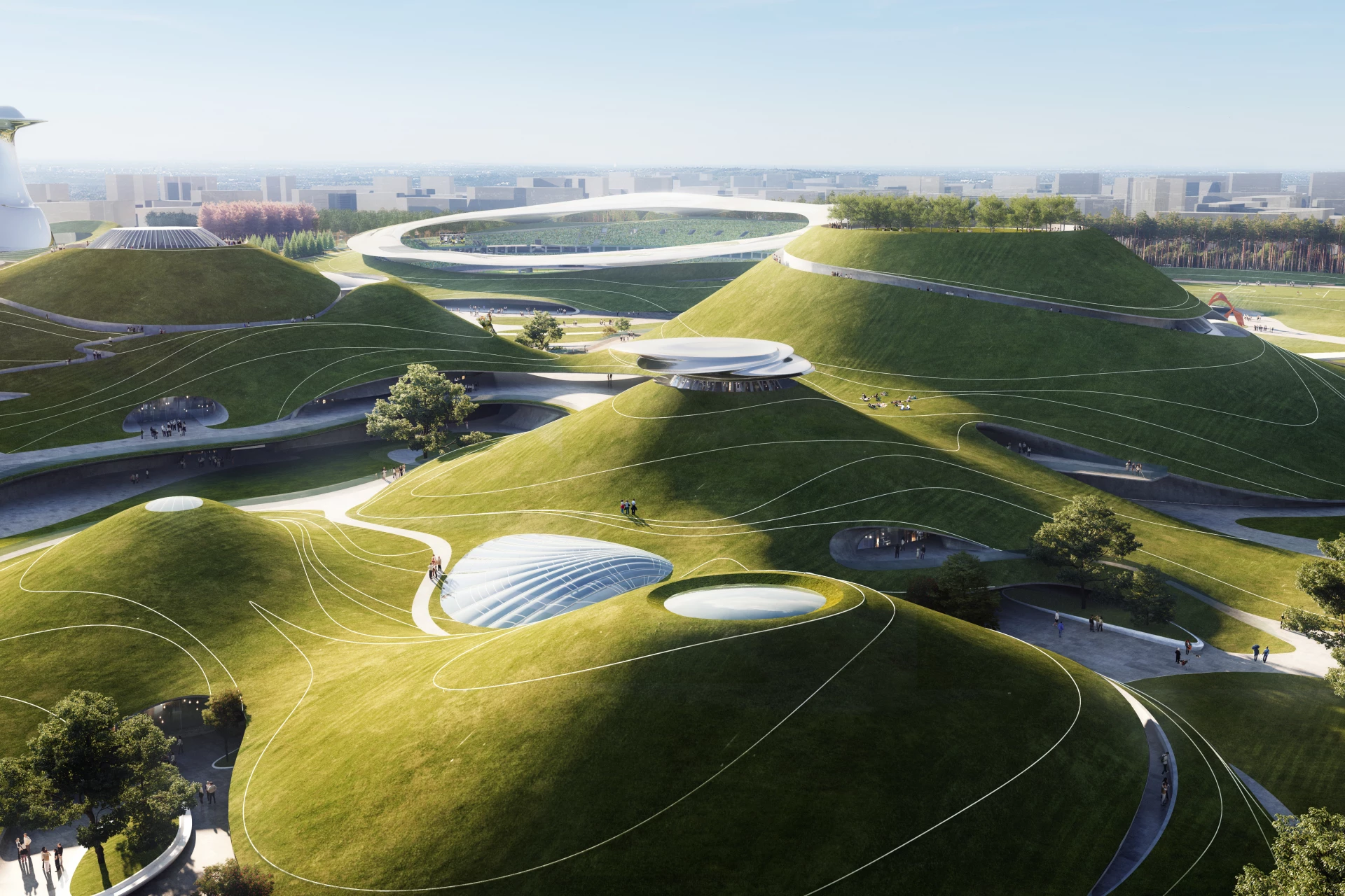 MAD blends nature and architecture with hill-shaped sports campus