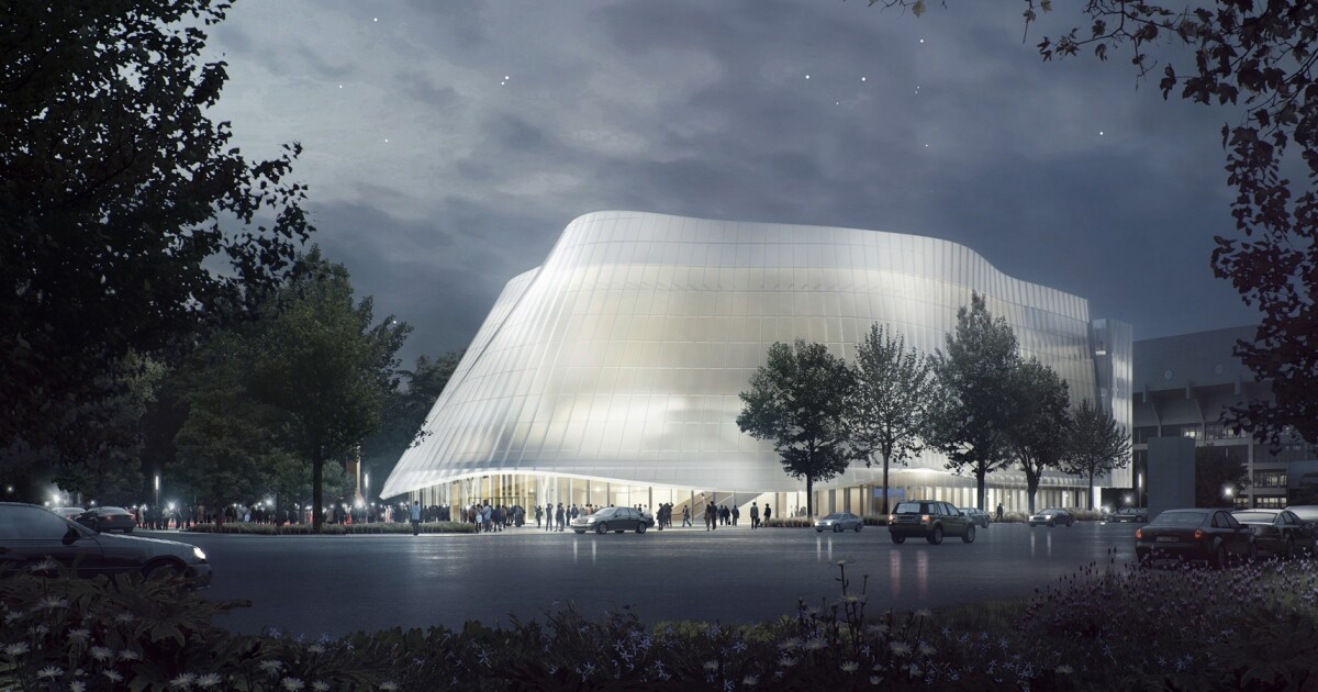 Glowing concert hall is a symphony of visual and audio design