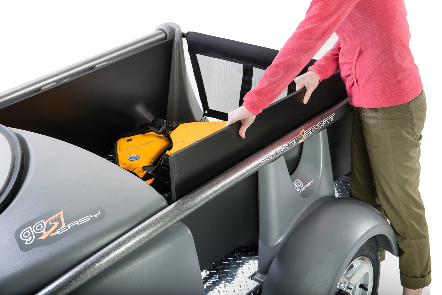 GO-Easy ultralight trailer/camper rides behind a motorcycle or small car