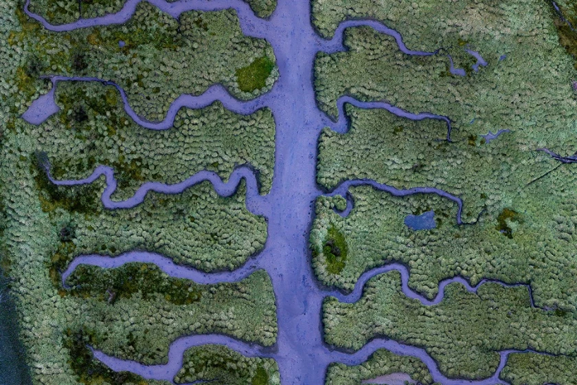 Aerial photography captures the beauty of how water shapes our planet