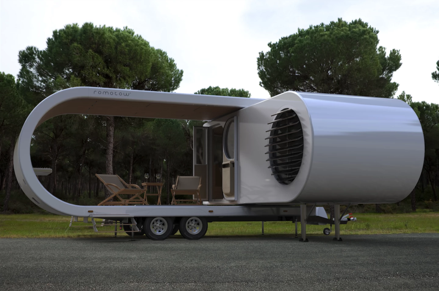 Otherworldly Romotow rotating caravan finds its way to this world