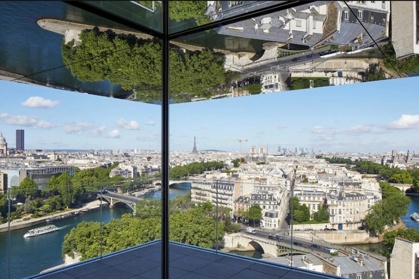 Kaleidoscopic rooftop installation shows Paris from a different perspective
