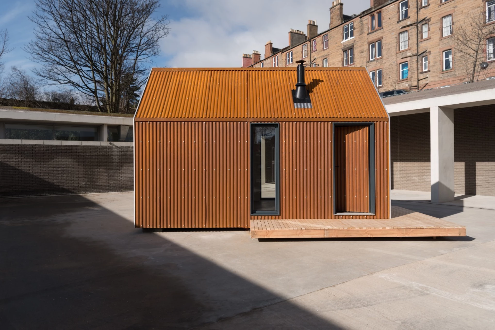 Tiny prefabricated cabin has a Scottish Highlands flavor