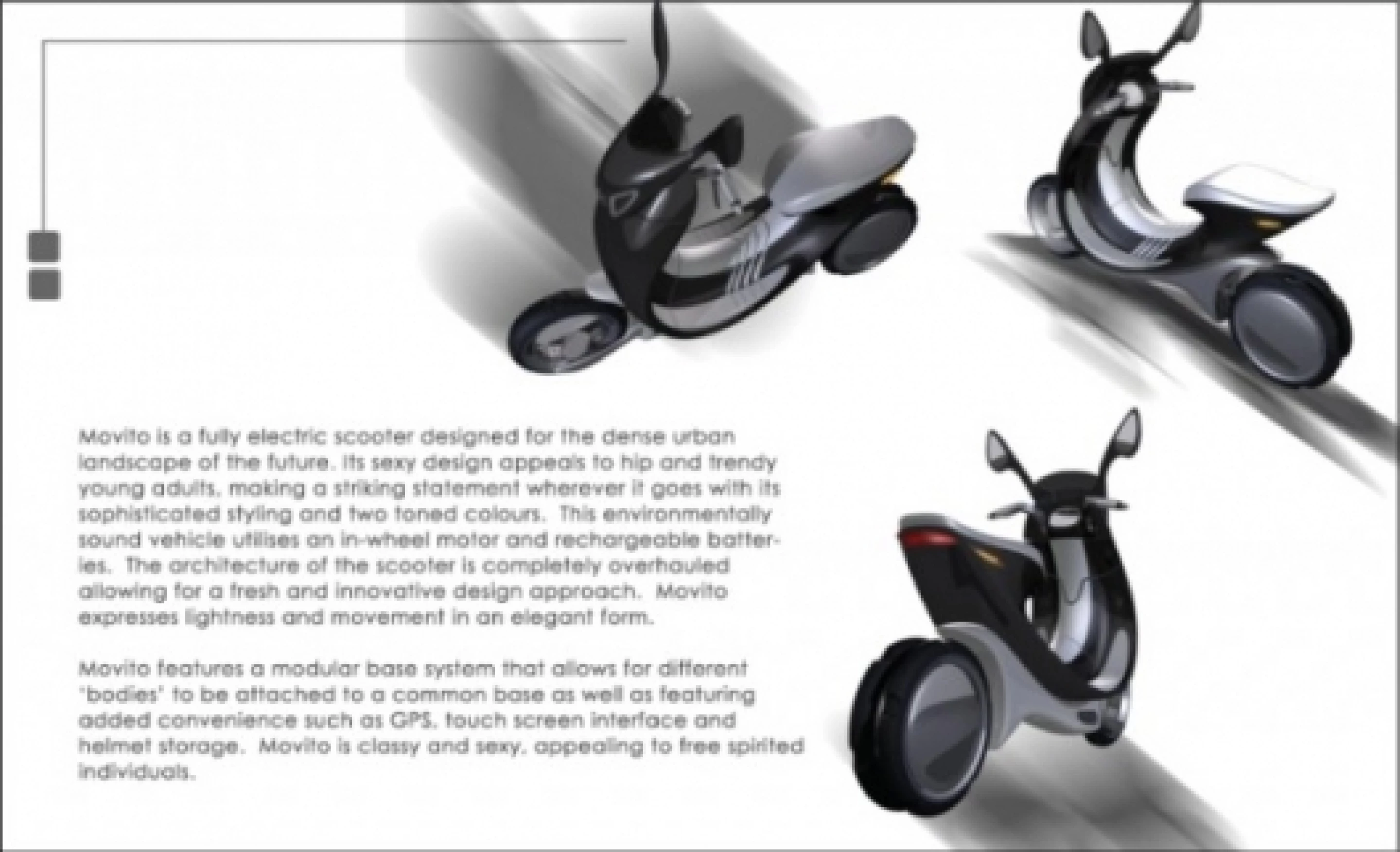 Movito: modular, hubless electric scooter design