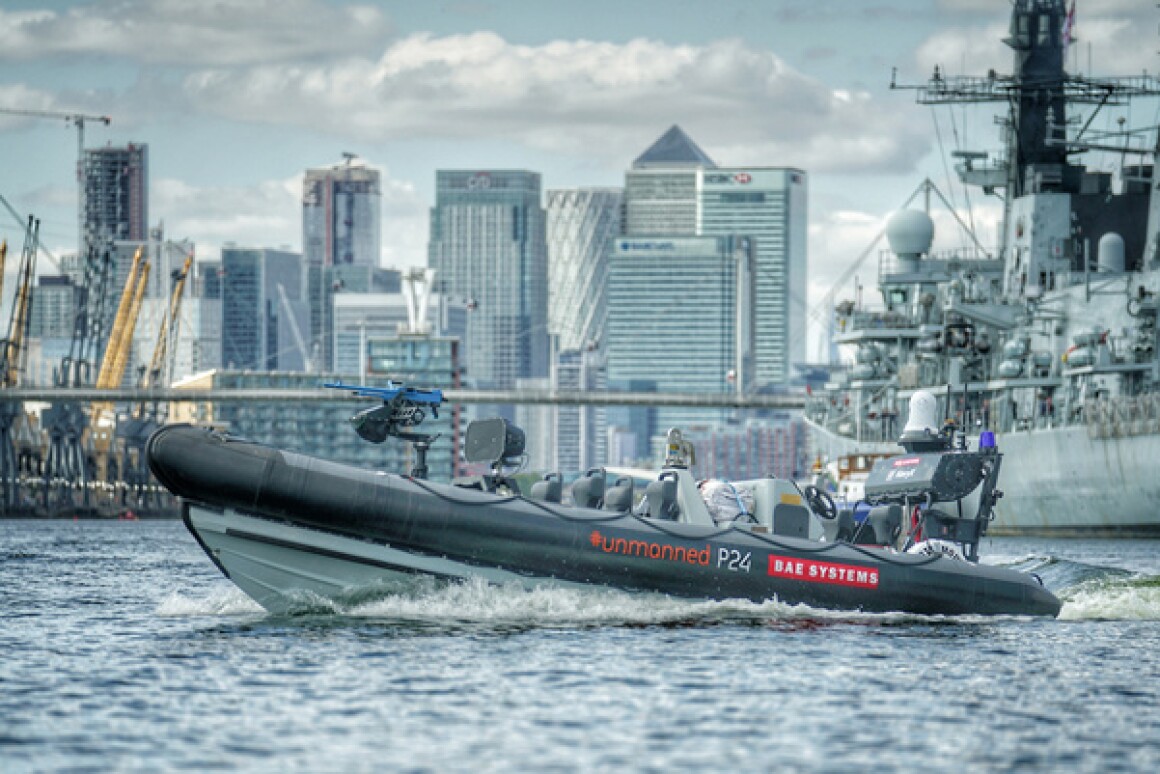 BAE integrates robotic boat with Royal Navy warship