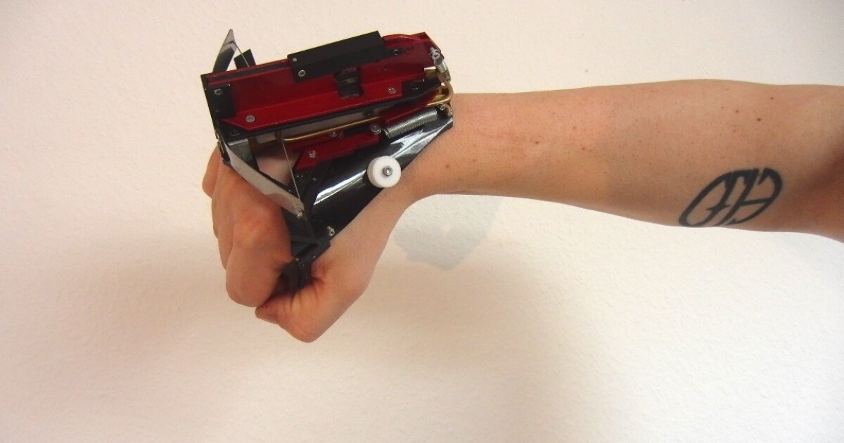 How do you top a wrist-mounted crossbow? With one that's semi-automatic ...