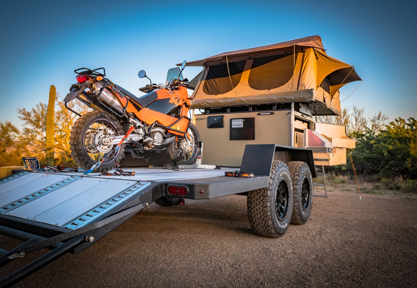 The Turtlebacker flatbed camping trailer plays hard, sleeps well