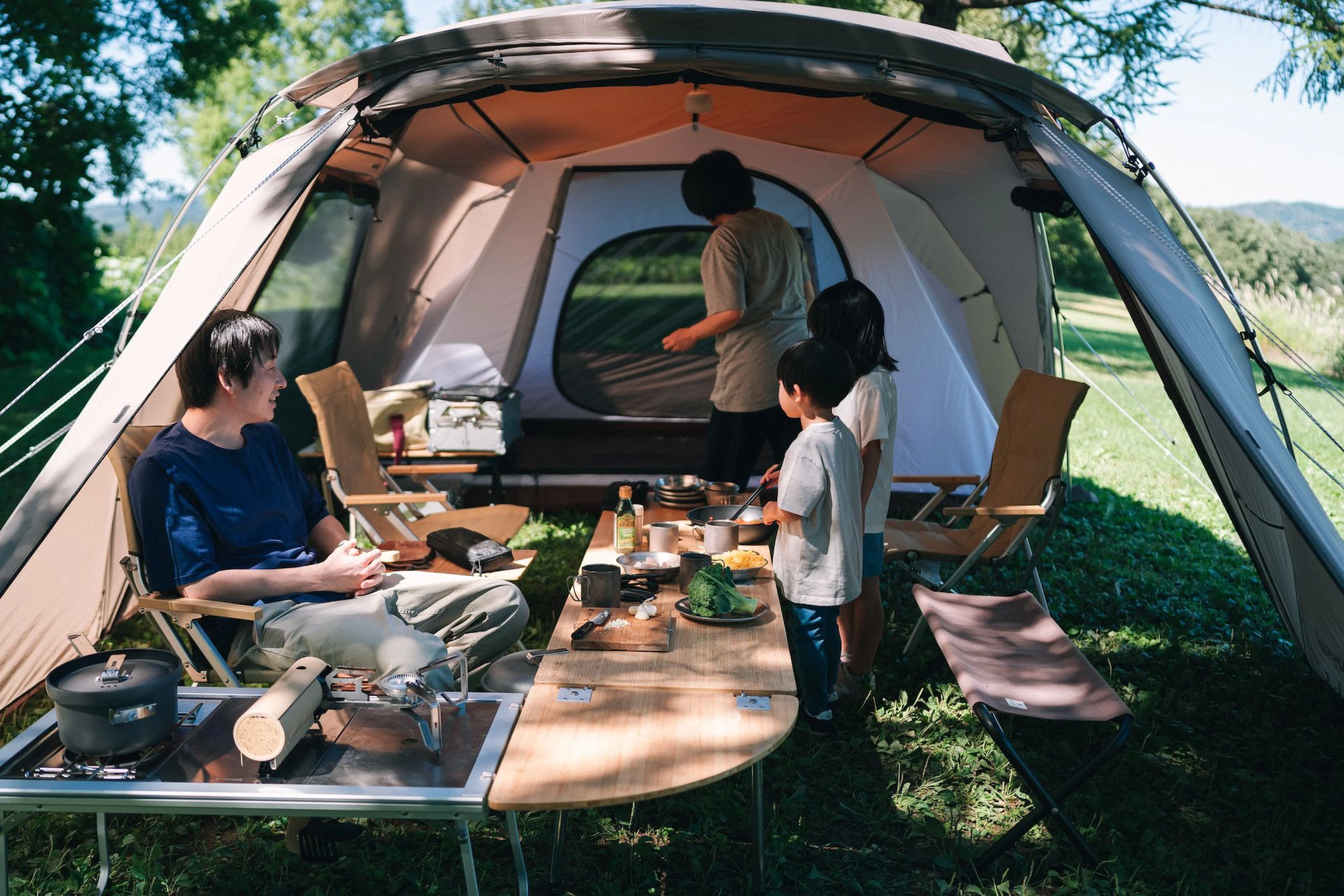 Snow Peak Land Nest multi-room family glamping tent