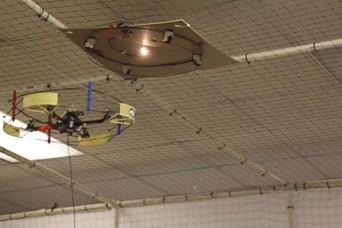 Quadrotor UAVs used to wirelessly deliver power