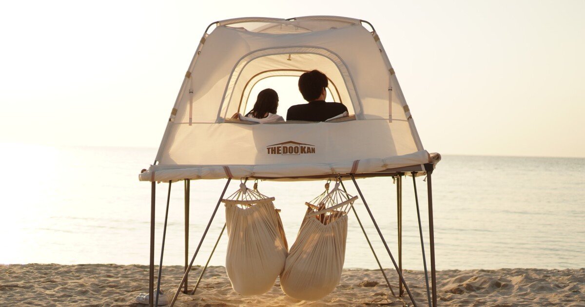 Two-story hammock tent lifts glamping off the ground (or water)