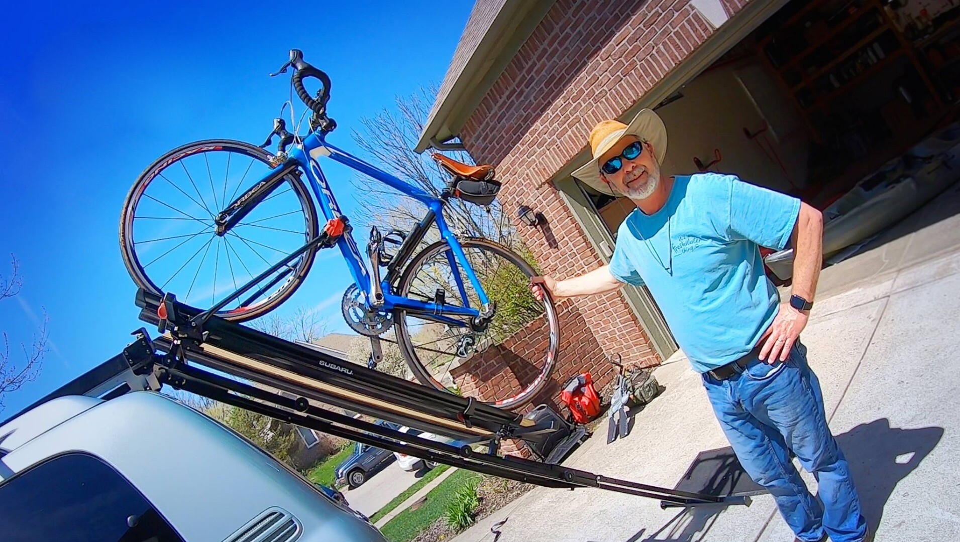 EZ Rec Rack pivots for easier kayak-loading