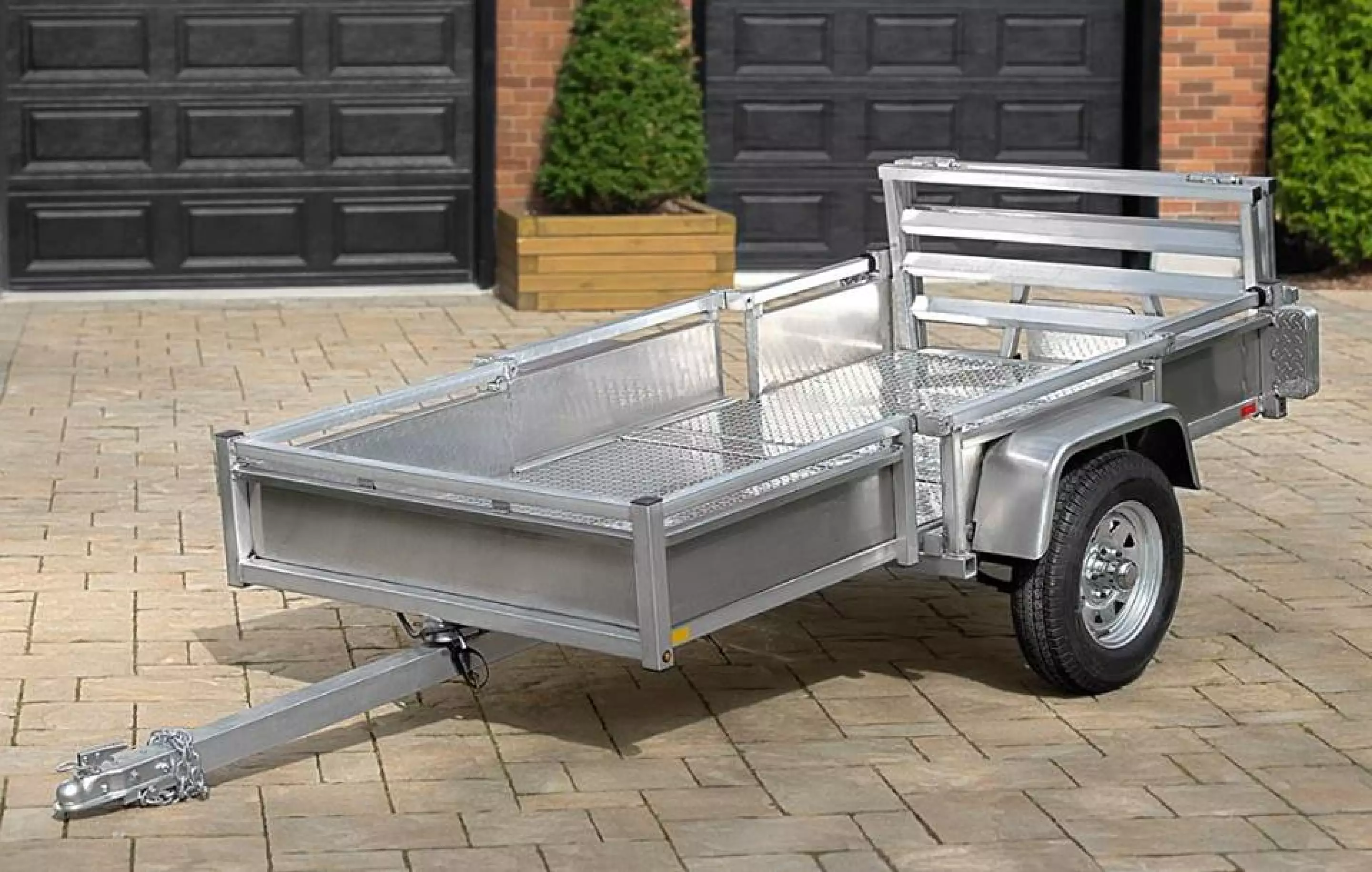 Adapt-X cargo trailer folds up when not in use