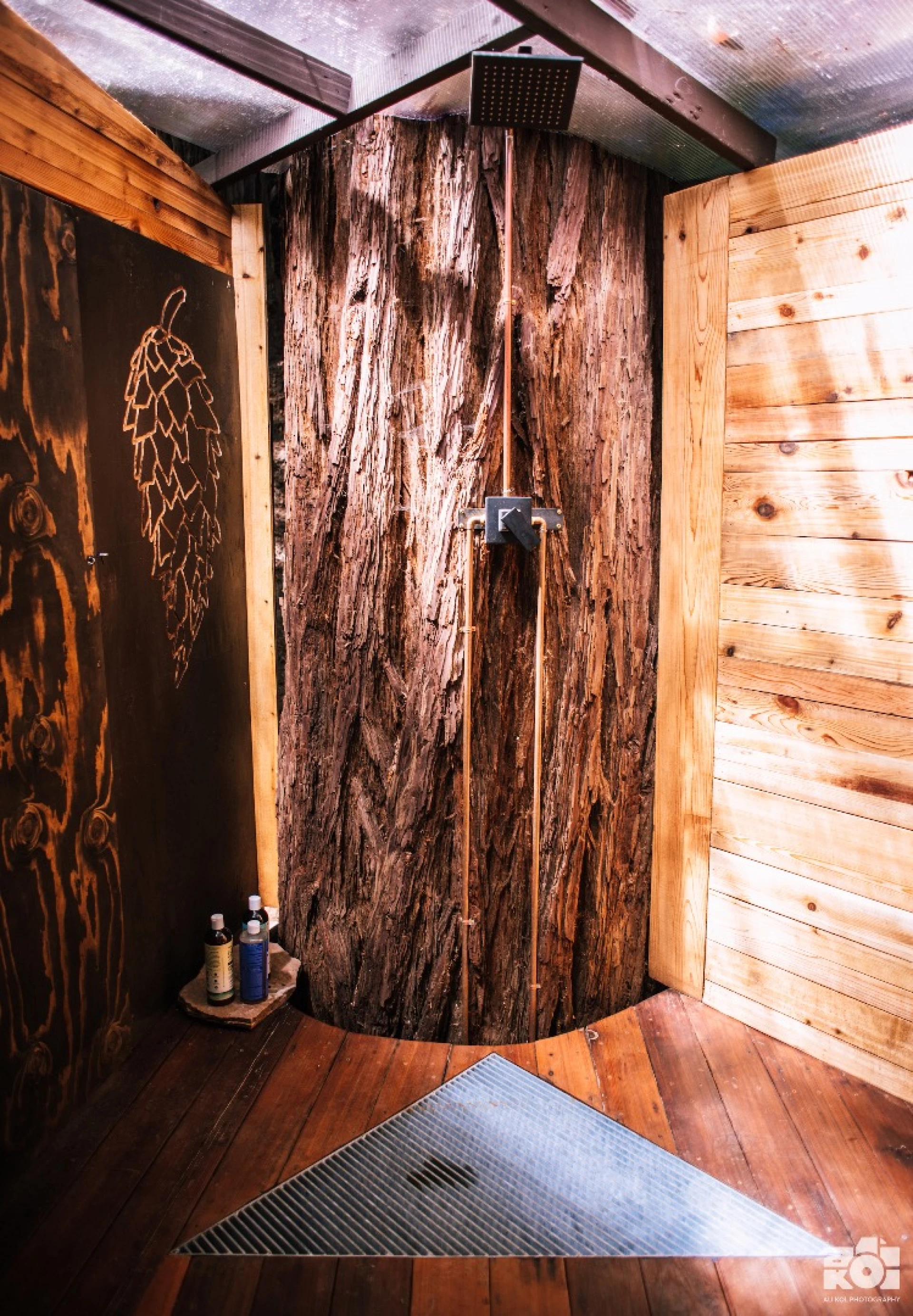 Fantastic Pinecone Treehouse hangs high in the forest