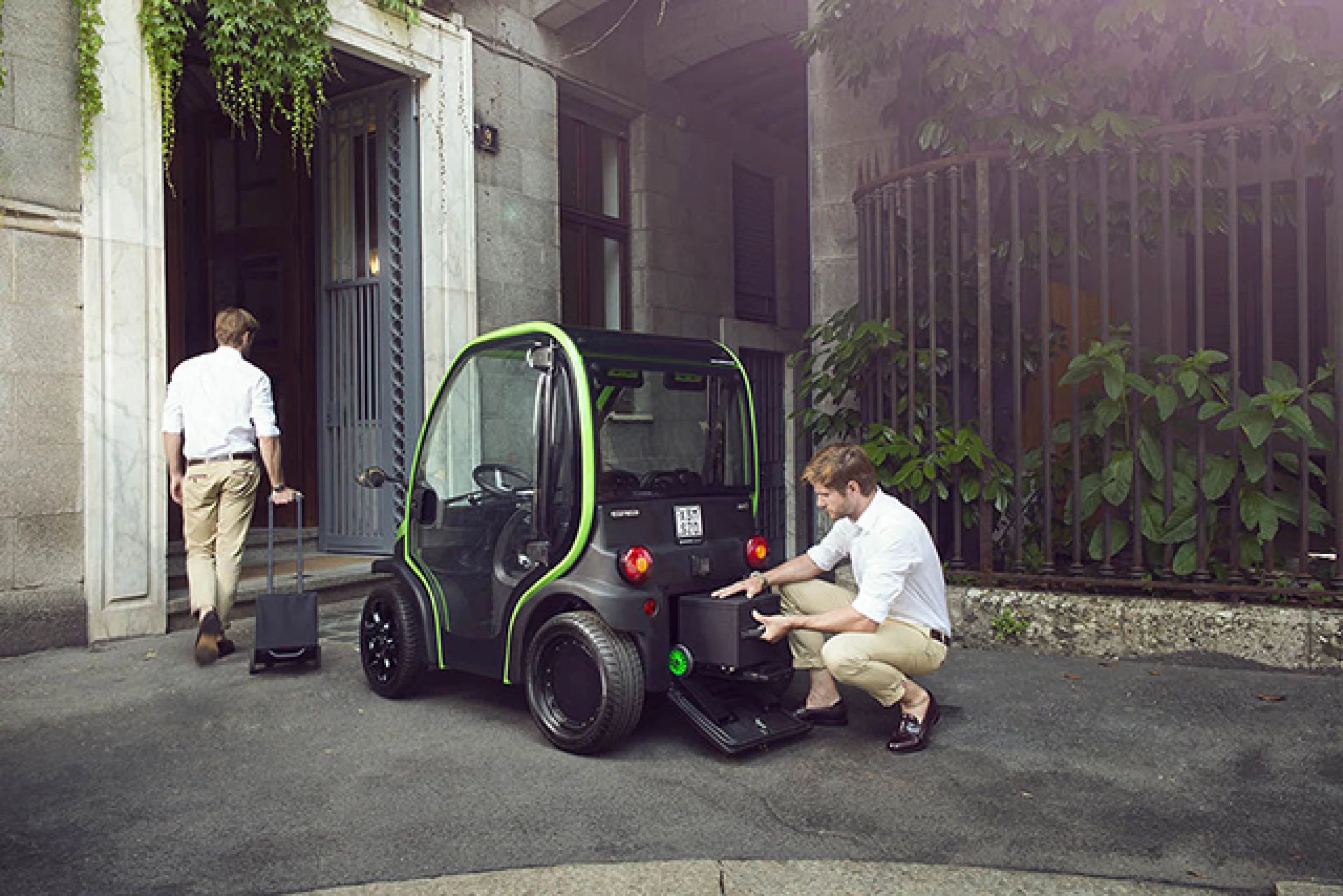 Birò electric car's battery can be removed for charging indoors