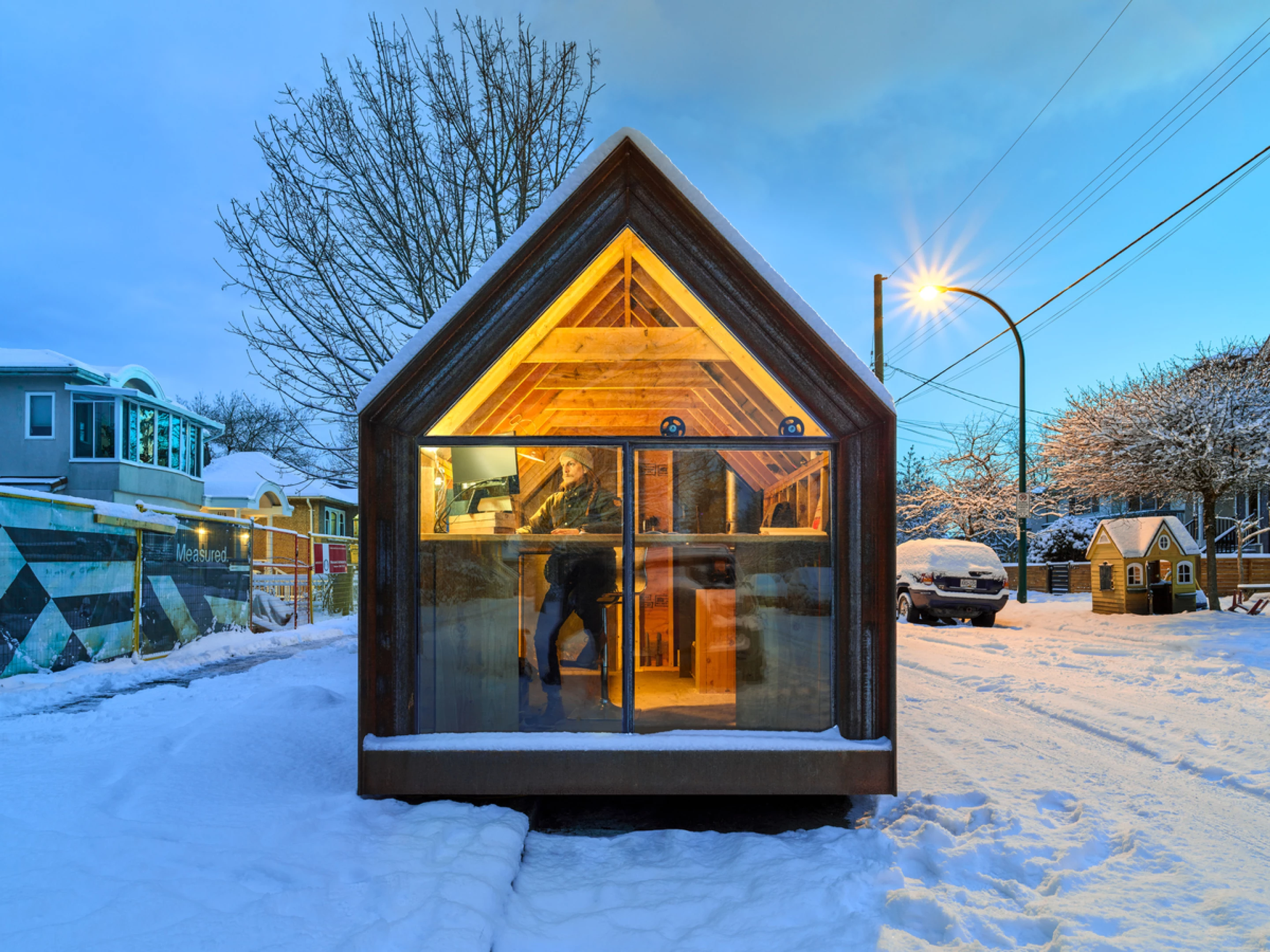 Rusted cabin serves as attractive workspace and shelter