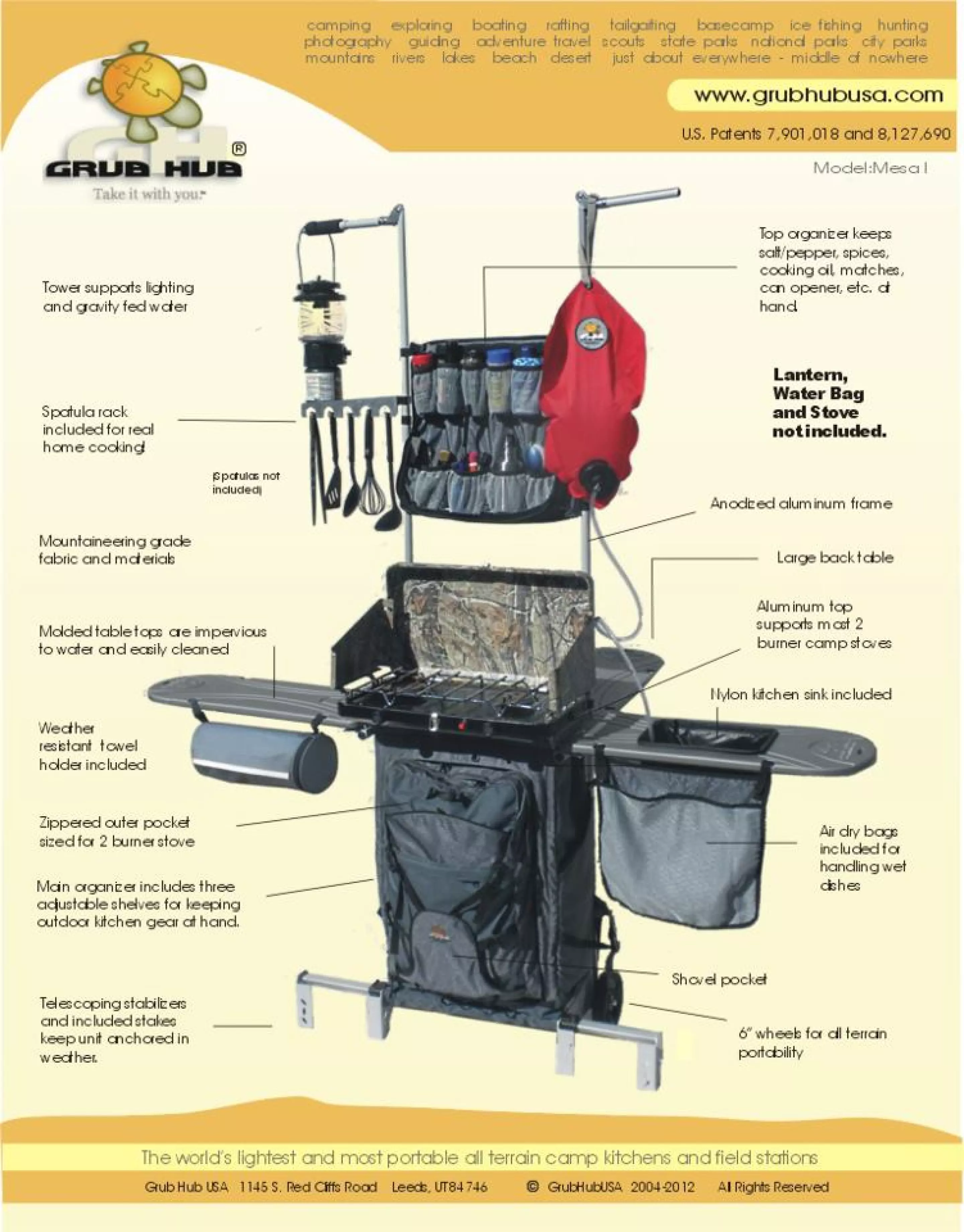 Grub Hub packs a camp kitchen in a rolled suitcase