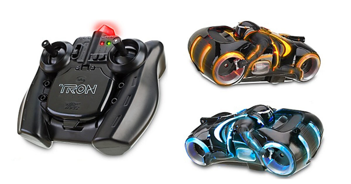 RC Tron Light Cycle drives on walls and ceilings