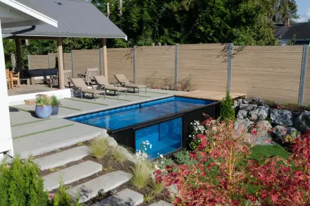 Shipping container pool can be installed in minutes